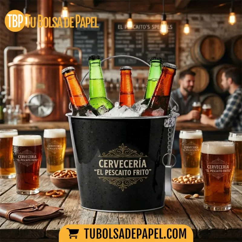 Cubo de metal para botellas - Tu Bolsa de Papel